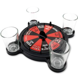 roulette shots drinking games set for adults party with glass shots. adult buzzed game. best fun casino night party. 4 players. birthdays halloween uno man caves bachelorette bachelor cards parties