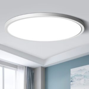 led flush mount ceiling light fixture, daylight white 5000k, 12 inch 24w(240w equivalent), 3200lm, 0.94 inch thick slim modern ceiling lamp, flat round ceiling lighting for bedroom hallway kitchen