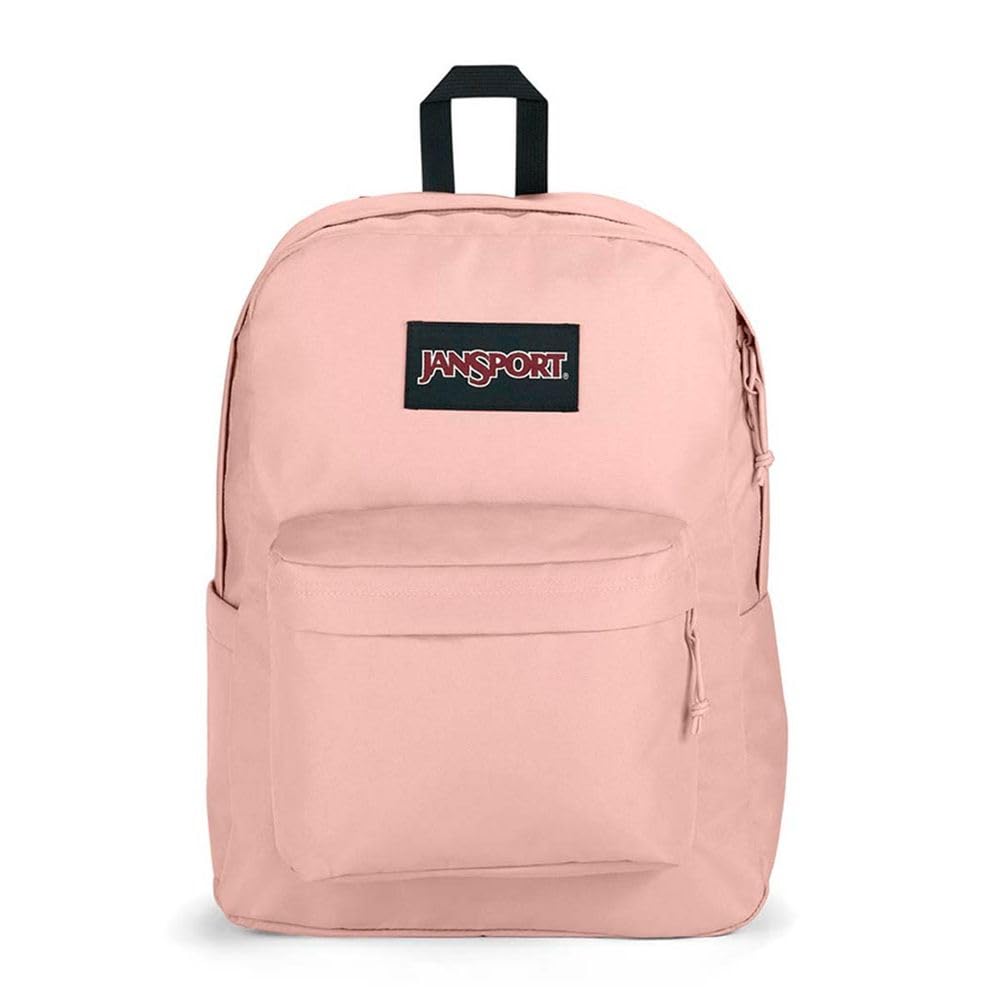 JanSport SuperBreak Plus Backpack with Padded 15-inch Laptop Sleeve and Integrated Bottle Pocket - Spacious and Durable Daypack for Work and Travel - Misty Rose