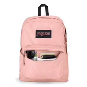 JanSport SuperBreak Plus Backpack with Padded 15-inch Laptop Sleeve and Integrated Bottle Pocket - Spacious and Durable Daypack for Work and Travel - Misty Rose