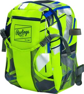 rawlings | remix backpack equipment bag | t-ball & youth baseball / softball | green