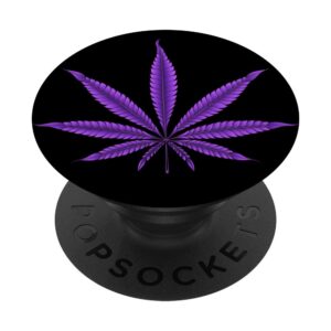 marijuana weed purple leaf cbd medicine pot plant cannabis popsockets swappable popgrip