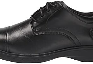 Nunn Bush Men's PRO Cap Toe Oxford with KORE Slip Resistant Comfort Technology, Black, 10.5 X-Wide