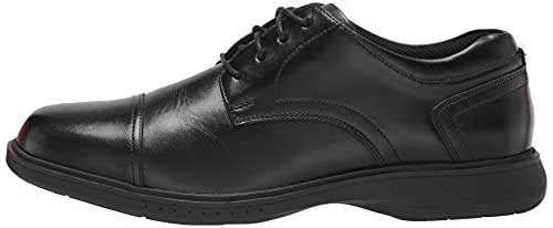 Nunn Bush Men's PRO Cap Toe Oxford with KORE Slip Resistant Comfort Technology, Black, 10.5 X-Wide