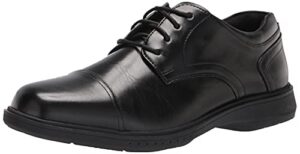 nunn bush men's pro cap toe oxford with kore slip resistant comfort technology, black, 10.5 x-wide