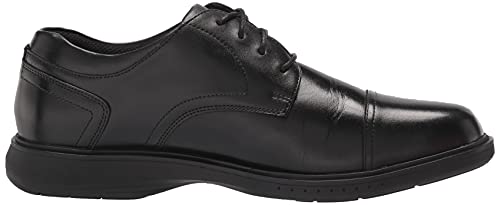 Nunn Bush Men's PRO Cap Toe Oxford with KORE Slip Resistant Comfort Technology, Black, 10.5 X-Wide