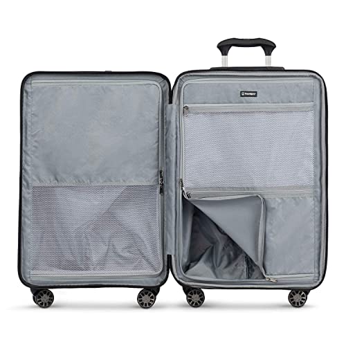 Travelpro Roundtrip Hardside Expandable Luggage, TSA Lock, 8 Spinner Wheels, Hard Shell Polycarbonate Suitcase, Silver, 2-Piece Set (21/25)