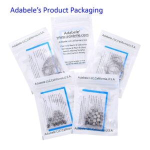 100pcs Adabele 316 Grade Surgical Stainless Steel Hypoallergenic Stud Earring Posts Findings 6mm Glue On Flat Pad with 100pcs Earnut Backs Earrings Making SEF221-6