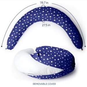 Niimo XXL Pregnancy Pillow & Baby Feeding Pillow - 2022 Double Platinum Winning Maternity Pillow, 100% Cotton Pregnancy Pillow Cover, Machine-Washable Pregnancy Body Pillow, Pregnancy Must Haves