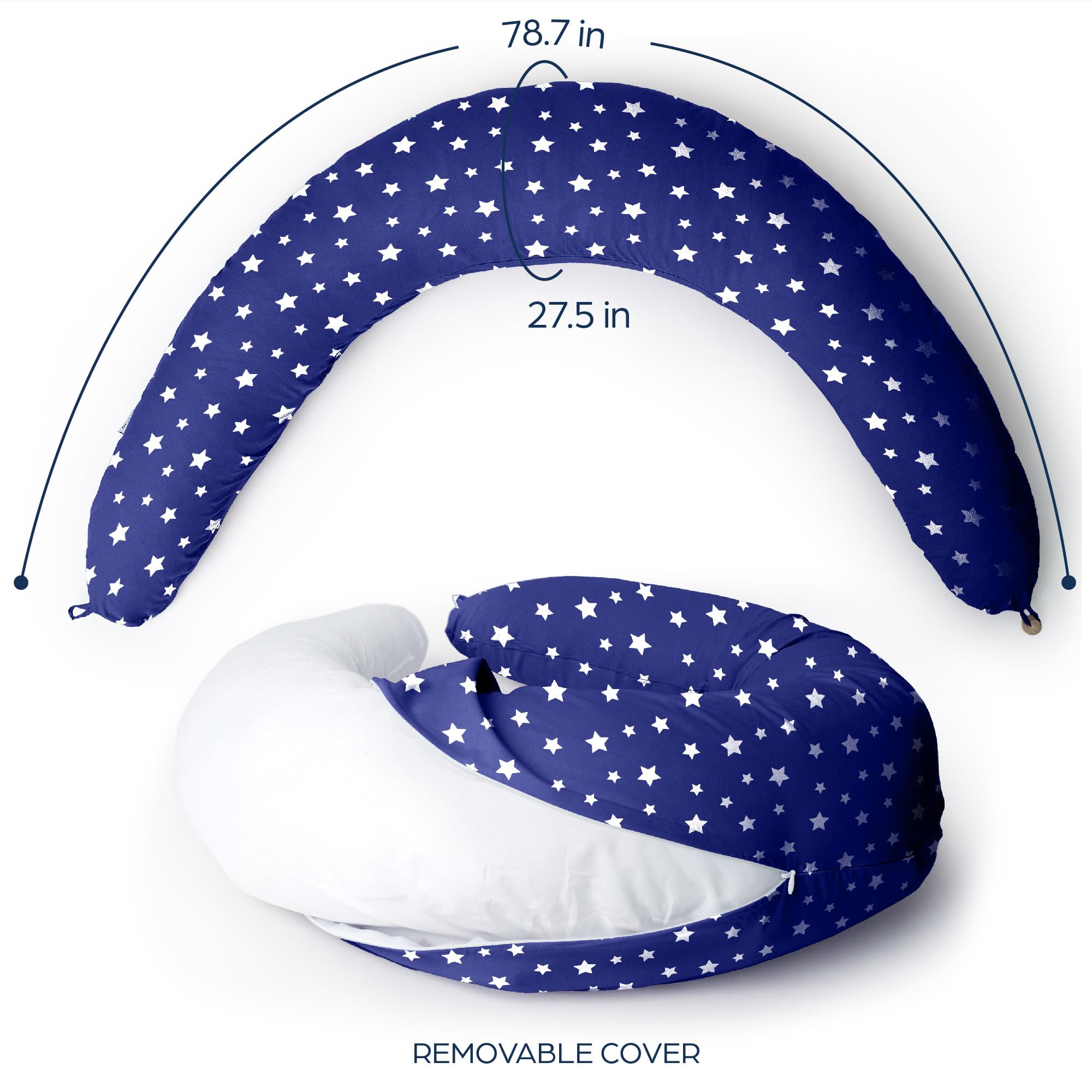 Niimo XXL Pregnancy Pillow & Baby Feeding Pillow - 2022 Double Platinum Winning Maternity Pillow, 100% Cotton Pregnancy Pillow Cover, Machine-Washable Pregnancy Body Pillow, Pregnancy Must Haves