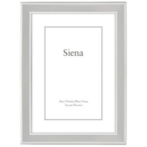 siena beaded silver picture frame, tarnish resistant finish, perfect photo frame for any end table, credenza, shelf, or nightstand, silver 4x6