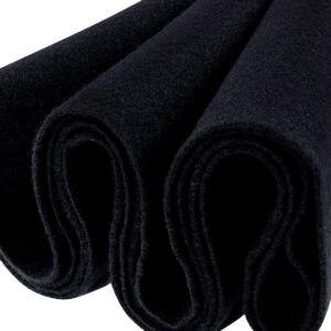 felt fabric | 72" inches wide & 1.6mm thick black fabric | non-stiff, soft fabric material | felt fabric by the yard | soft felt roll for crafts, sewing and padding | half yard fabric black