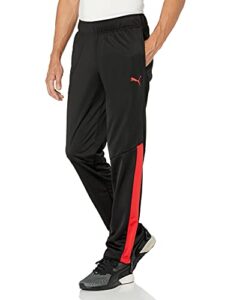 puma mens contrast sweatpants, puma blackhigh risk, xlarge us