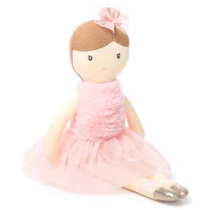 bearington lil' ballerina brunette ballerina 16.5 inch ballerina doll - plush baby doll - ballerina stuffed animals ballerina toys