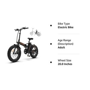 aostirmotor 500W(Peak 550W) Folding Electric Bike for Adults,36V 13Ah Battery Ebike 25MPH 20" X 4.0" Fat Tire Foldable Electric Bicycle Long Range 28+ Miles with 7-Speed