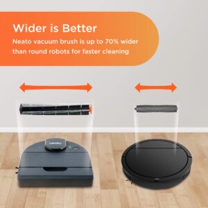 Neato D8 Intelligent Robot Vacuum Cleaner–LaserSmart Nav, Smart Mapping, No-Go Zones, WiFi Connected, 100-min runtime, Powerful Suction, Turbo Clean, Edges, Corners & Pet Hair, XXL Dustbin, Alexa