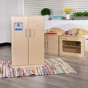 flash furniture hercules children's wooden kitchen refrigerator for commercial or home use - safe, kid friendly design, natural