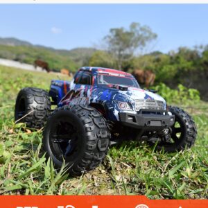 BEZGAR HM161 Hobby Grade 1:16 Scale Remote Control Truck, 4WD High Speed 40+ Kmh All Terrains Electric Toy Off Road RC Vehicle Car Crawler with 2 Rechargeable Batteries for Boys Kids and Adults