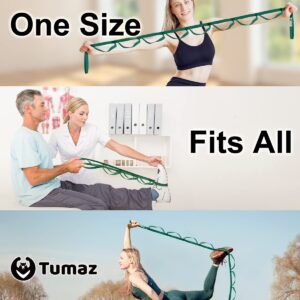 Tumaz Stretching Strap - 10 Loops & Non-Elastic Yoga Strap [Budget Version]- The Perfect Home Workout Stretch Strap for Physical Therapy, Yoga, Pilates, Flexibility - [Included E-book, Extra Durable]