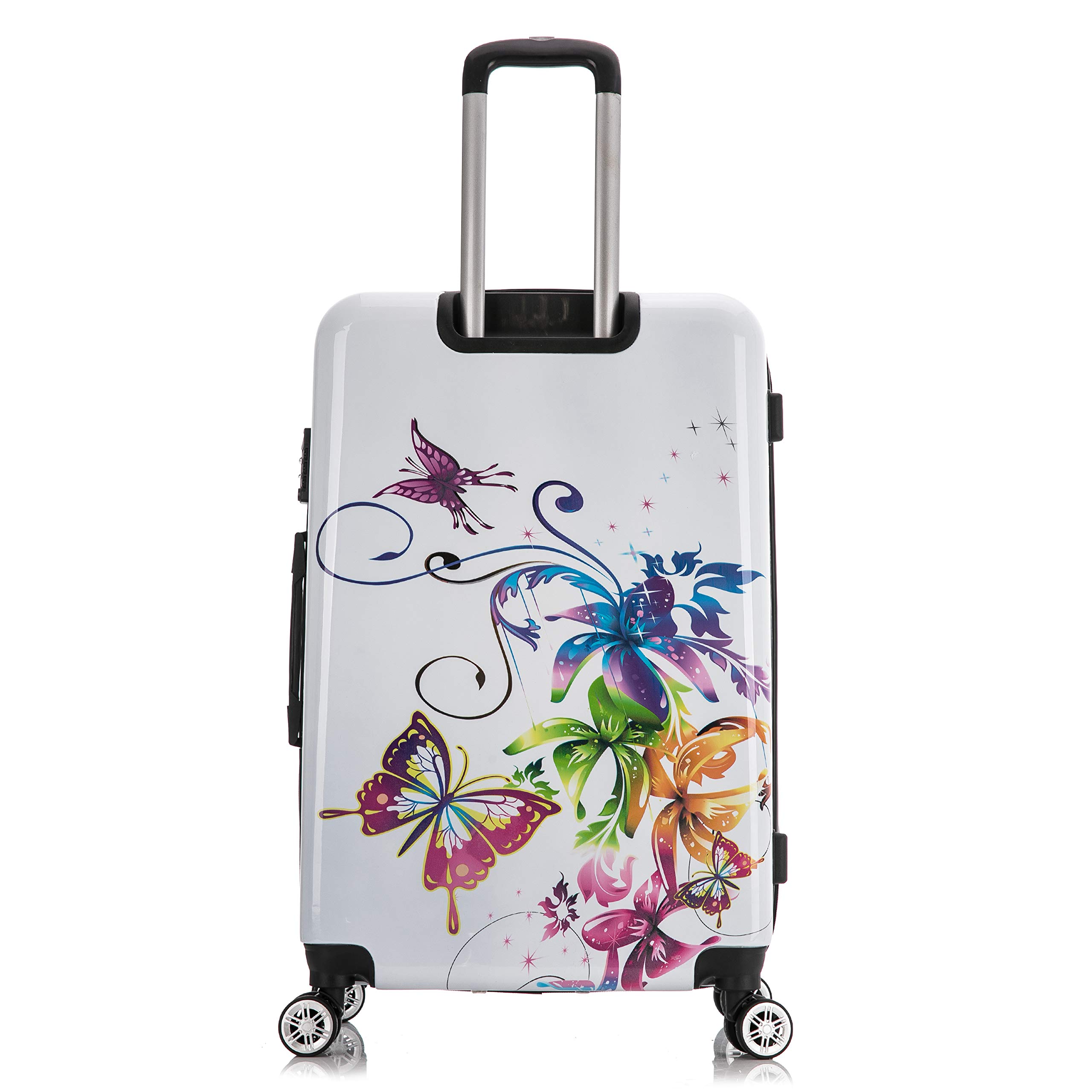 InUSA Fusion Print Luggage with Spinner Wheels | Durable Lightweight Hardside Suitcase | Travel Bag with Handle and Trolley | 28-Inch Large Checked luggage