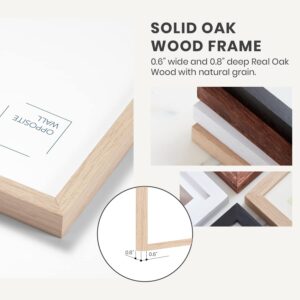 Opposite Wall - 11x14 in - Natural Solid Oak Wood Picture Frame - Lightweight, Versatile & Shatterproof - Wall Hanging Poster or Photo Frame - Wall Decor for Office, Gallery & Home