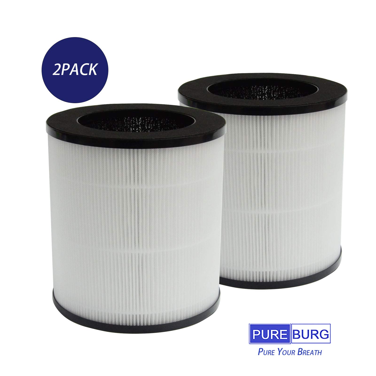 PUREBURG Replacement True HEPA Filters Compatible with Hisense KJ120 Air Purifier APKIT-20F / Enther AP1C Air Purifier APF1C,2-Pack