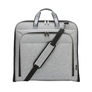 amazon basics carry-on garment bag for travel and business trips with shoulder strap - gray