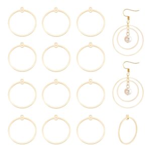 benecreat 20pcs 18k real gold plated round beading hoop earring finding components for jewelry making, wedding mother's day festival gift diy, 27.5x25mm