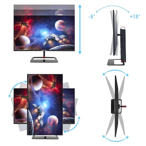 Sceptre IPS 32 inch QHD LED Monitor HDR400 2560x1440 HDMI DisplayPort up to 144Hz 1ms Height Adjustable Gaming Blinders included, Build-in Speakers Gunmetal Black 2021 (E325B-QPN168+)