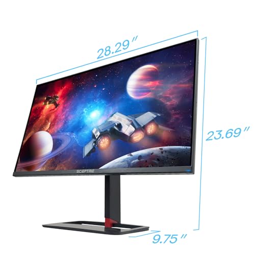 Sceptre IPS 32 inch QHD LED Monitor HDR400 2560x1440 HDMI DisplayPort up to 144Hz 1ms Height Adjustable Gaming Blinders included, Build-in Speakers Gunmetal Black 2021 (E325B-QPN168+)