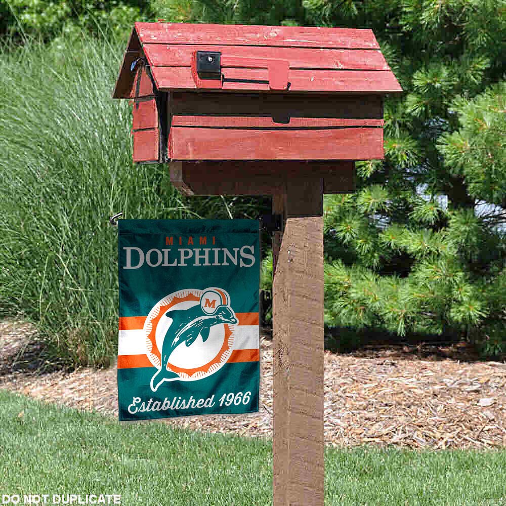 Dolphins Throwback Retro Vintage Garden Flag Double Sided Banner