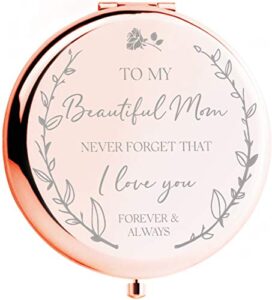 cv charvoria mom birthday gifts for mom – rose gold ‘i love you mom’ magnified makeup mirror, sentimental mom birthday gifts from daughter, cute mom gifts or mother daughter gifts for mothers day