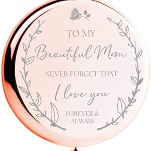 CV CHARVORIA Mom Birthday Gifts for Mom – Rose Gold ‘I Love You Mom’ Magnified Makeup Mirror, Sentimental Mom Birthday Gifts from Daughter, Cute Mom Gifts or Mother Daughter Gifts for Mothers day