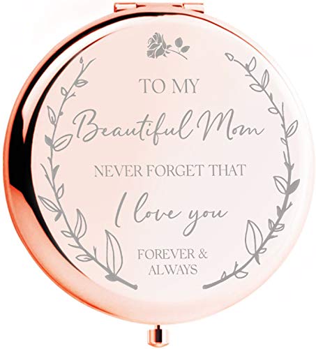 CV CHARVORIA Mom Birthday Gifts for Mom – Rose Gold ‘I Love You Mom’ Magnified Makeup Mirror, Sentimental Mom Birthday Gifts from Daughter, Cute Mom Gifts or Mother Daughter Gifts for Mothers day