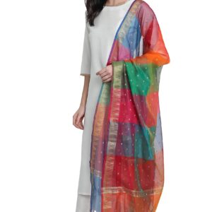 Janasya Indian Women's Off-White Poly Silk Kurta With Pant And Dupatta(SET268-KR-NP-XL)