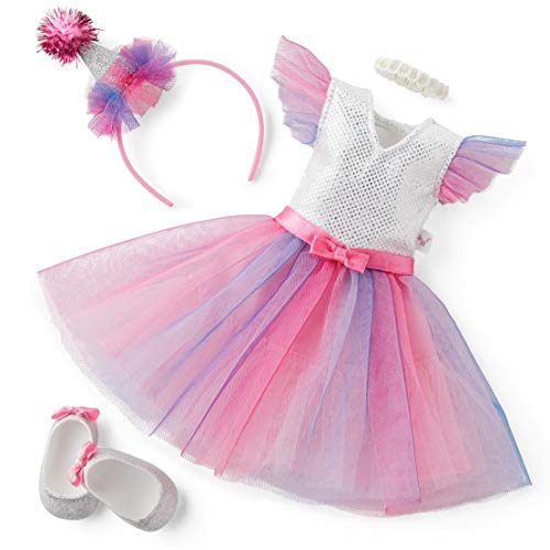 American Girl WellieWishers 14.5-inch Doll Rainbow Birthday Outfit with Headband, Necklace, and Shoes, For Ages 4+