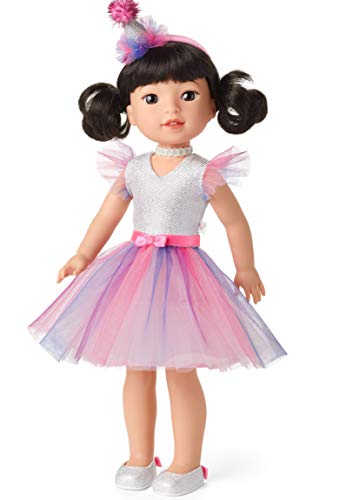 American Girl WellieWishers 14.5-inch Doll Rainbow Birthday Outfit with Headband, Necklace, and Shoes, For Ages 4+