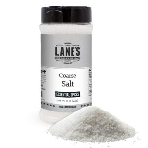 lane's kosher salt coarse sea salt seasoning, all-natural premium coarse salt for bbq, gluten-free coarse kosher salt, no msg, made in usa, 16 oz