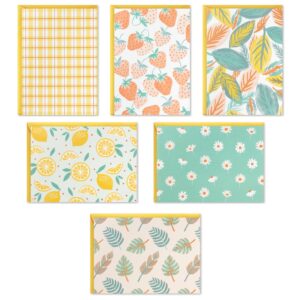 hallmark blank cards assortment, 24 cards with envelopes (citrus, greenery, gingham, strawberries) for easter, mother's day, any occasion