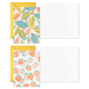 Hallmark Blank Cards Assortment, 24 Cards with Envelopes (Citrus, Greenery, Gingham, Strawberries) for Easter, Mother's Day, Any Occasion