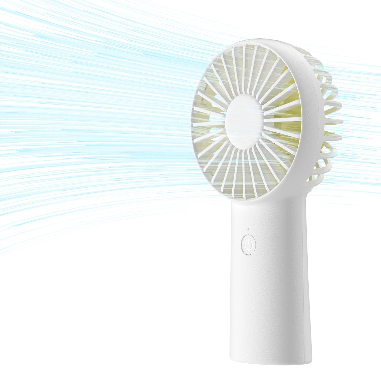 JISULIFE Handheld Fan, 4000mAh Small Portable Fan, Personal USB Rechargeable Pocket Fan [4-16H Working Time] Battery Operated Hand Fan with 3 Speeds for Outdoor/Travel, Summer Gift for Women Men-White