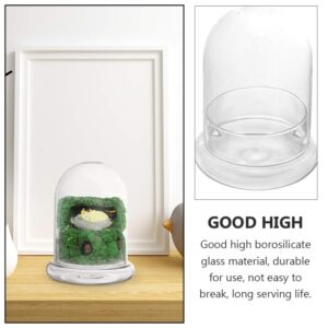 Hemoton 2pcs Air Plant Holder Glass Cloche Bell Jar Display Dome Cover Glass Ball Terrarium Air Plant Planters Floral Container