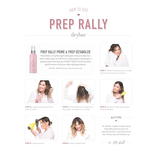 Drybar Prep Rally Prime and Prep Detangler, Noir Scent | Great for Detangling Hair (5 fl. oz.)