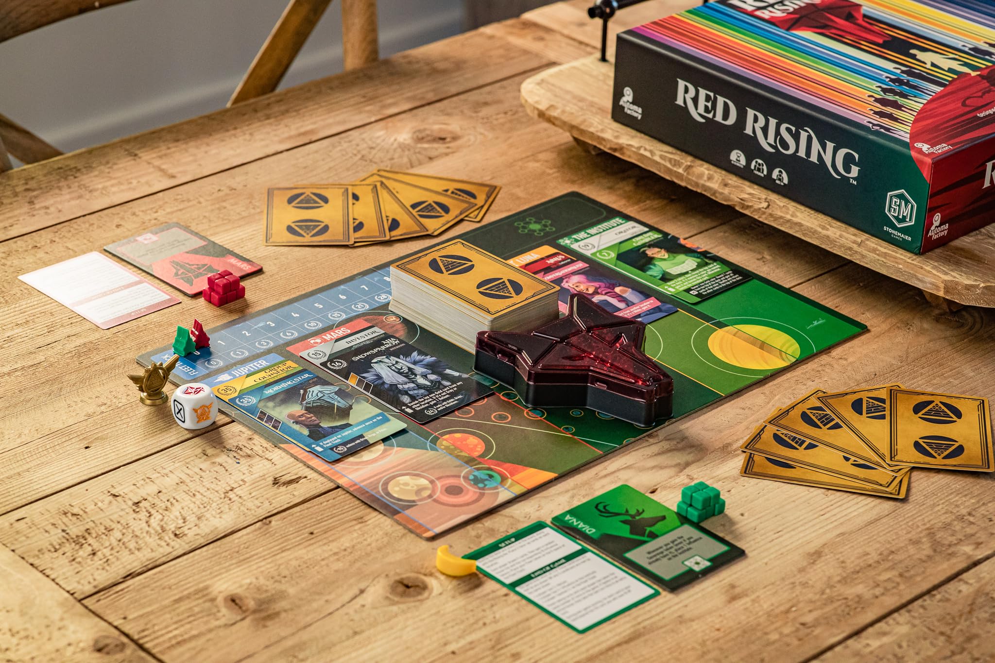 Stonemaier Games: Red Rising | A Competitive Strategy Game Based on The Novels from Pierce Brown | Craft a Hand of Powerful Characters from The World of Red Rising | 1-6 Players, 60 Mins, Ages 14+