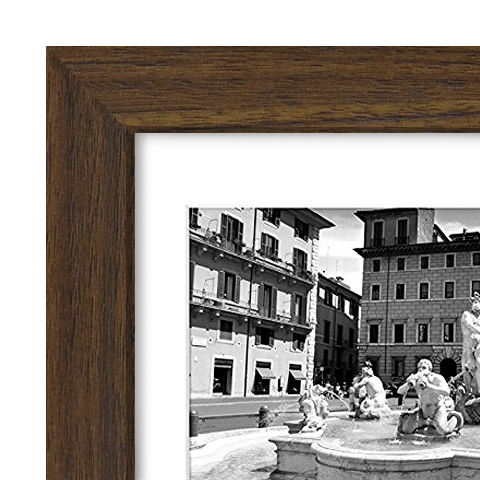 Americanflat 11x14 Collage Picture Frame in Walnut - Displays Five 4x6 Frame Openings or Use as 11x14 Picture Frame Without Mat - Engineered Wood, Shatter Resistant Glass, and Includes Hanging Hardware