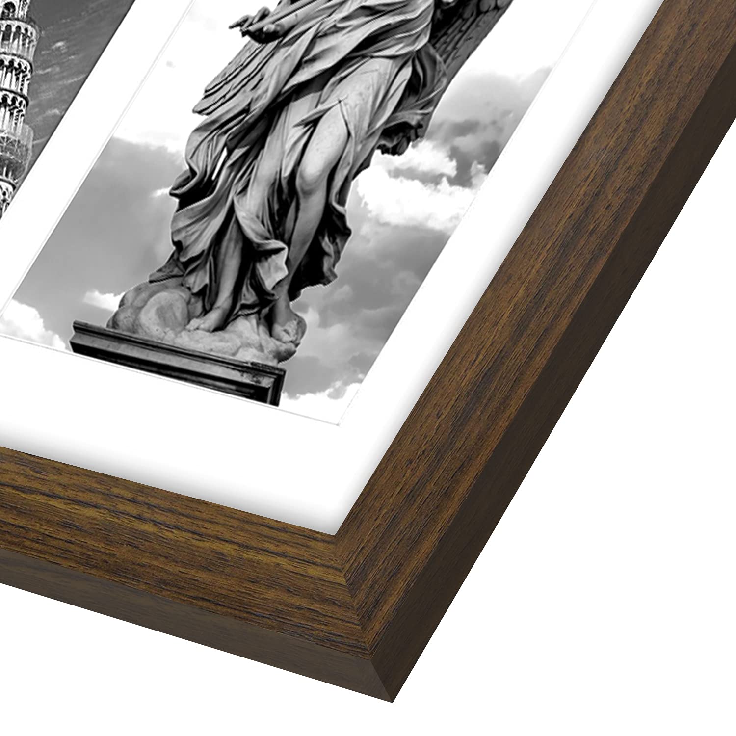 Americanflat 11x14 Collage Picture Frame in Walnut - Displays Five 4x6 Frame Openings or Use as 11x14 Picture Frame Without Mat - Engineered Wood, Shatter Resistant Glass, and Includes Hanging Hardware