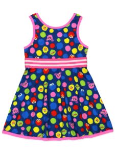 isaac mizrahi loves sesame street elmo baby toddler fit and flare soft dress (3t, toddler multicolor)