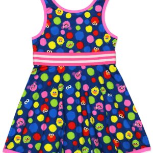 Isaac Mizrahi Loves Sesame Street Elmo Baby Toddler Fit and Flare Soft Dress (3T, Toddler Multicolor)