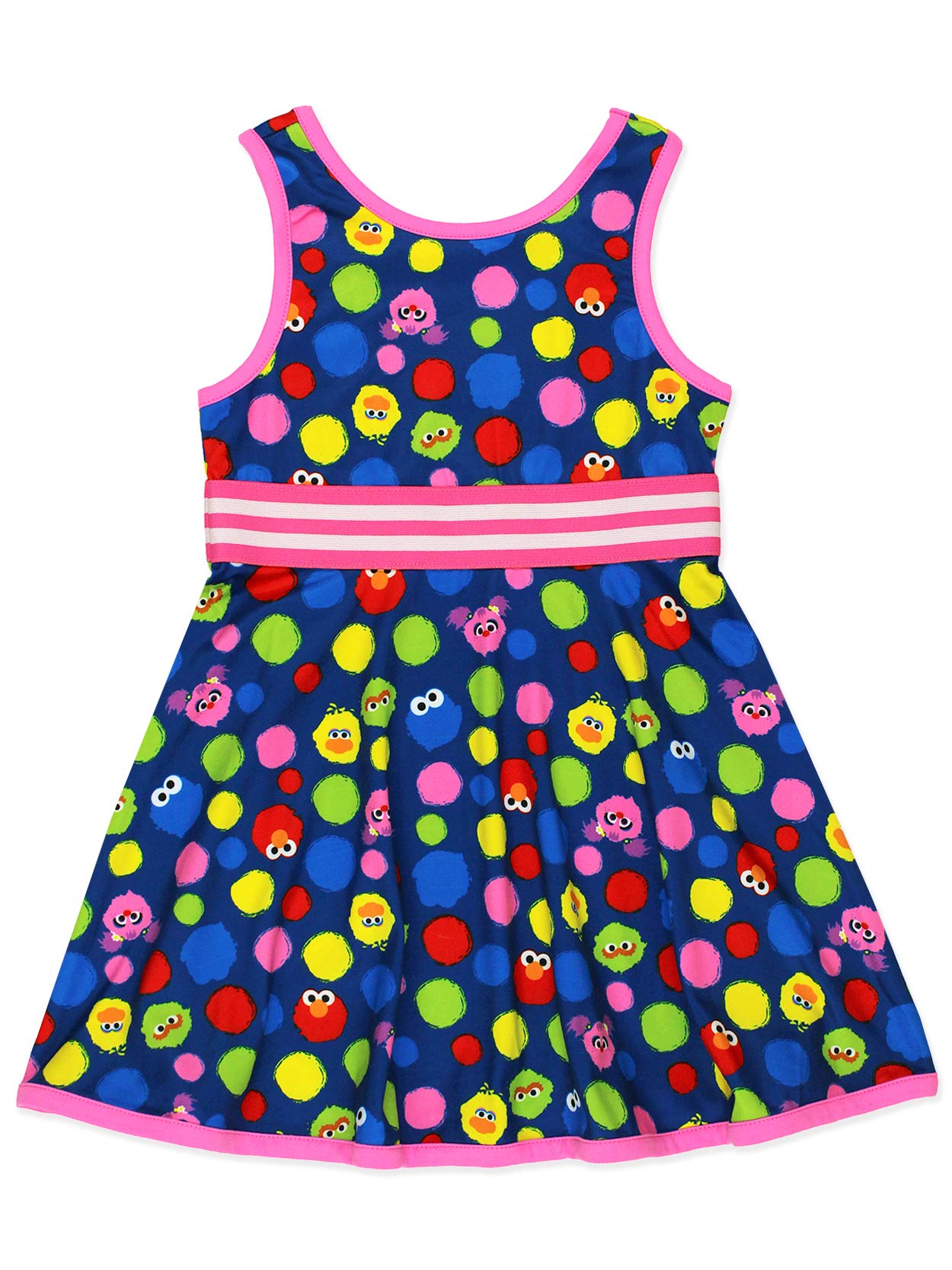 Isaac Mizrahi Loves Sesame Street Elmo Baby Toddler Fit and Flare Soft Dress (3T, Toddler Multicolor)