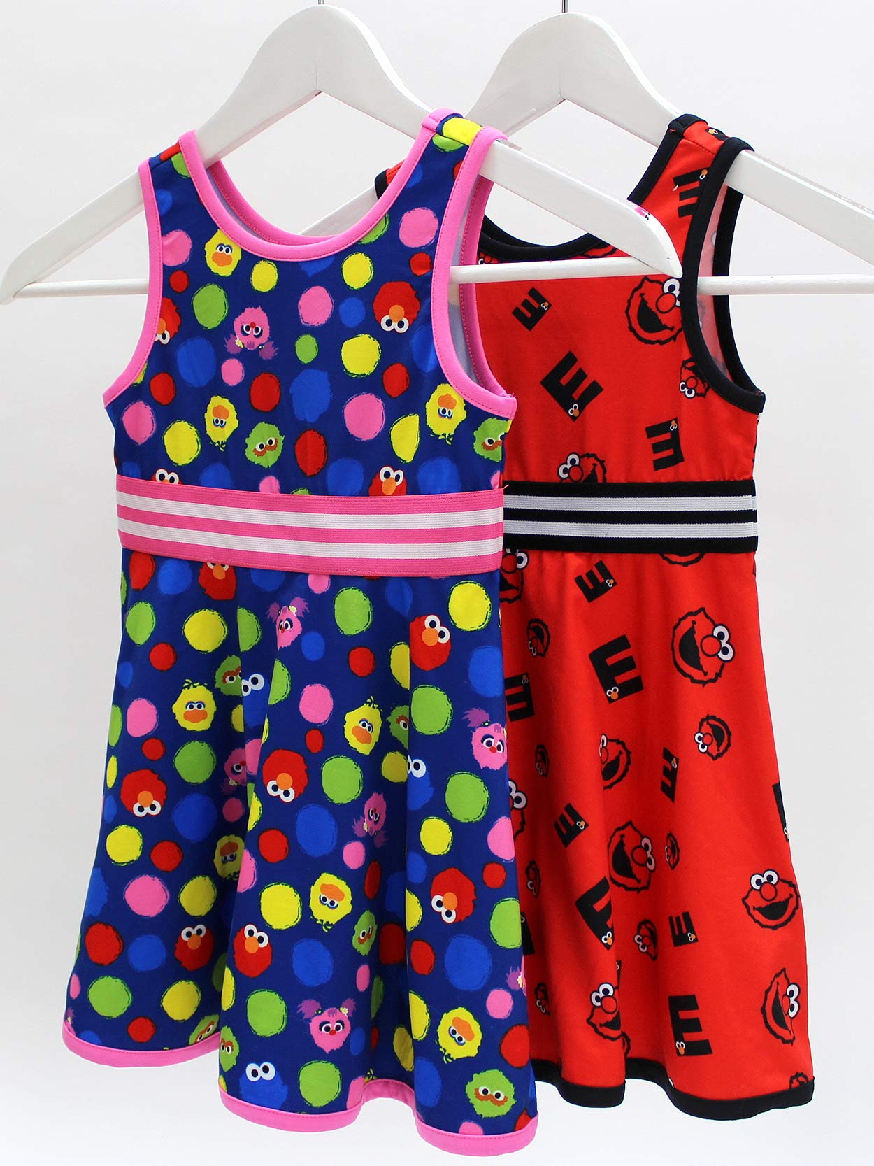 Isaac Mizrahi Loves Sesame Street Elmo Baby Toddler Fit and Flare Soft Dress (3T, Toddler Multicolor)